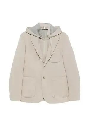 MANUEL RITZ Twill-jersey Hooded Jacket - Neutrals