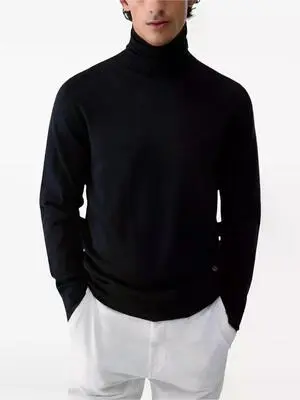 Liu Jo Turtleneck Sweater In Wool Merinos - Blue