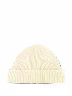 AMARANTO Ribbed-knit Beanie Hat - Neutrals