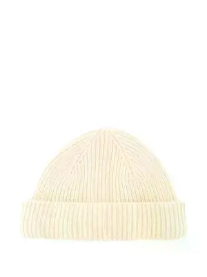 AMARANTO Ribbed-knit Beanie Hat - Neutrals
