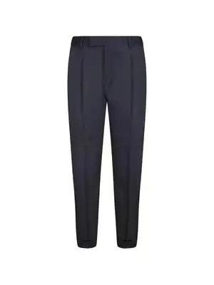 PT TORINO Pleated-detail Tapered Trousers - Blue
