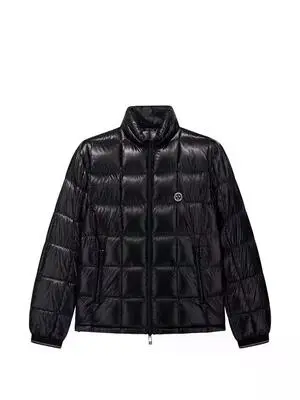 Armani Exchange Quilted Logo-patch Padded Jacket - Black