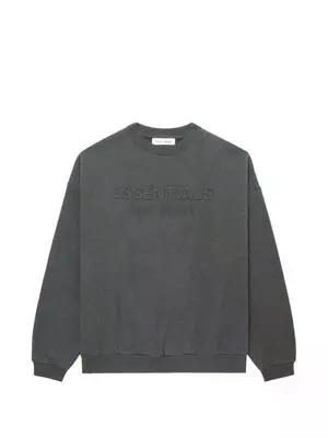 ESSENTIALS Logo-embossed Crew-neck Sweatshirt - Grey
