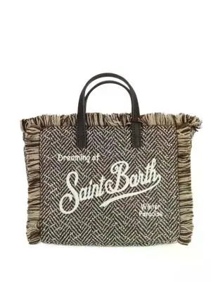 MC2 SAINT BARTH Vanity Mini Herringbone-knit Tote Bag