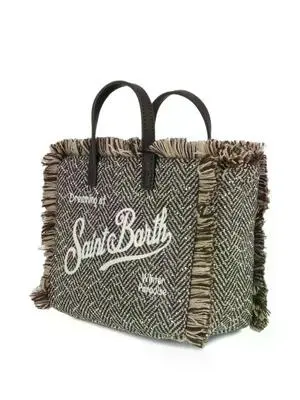 MC2 SAINT BARTH Vanity Mini Herringbone-knit Tote Bag