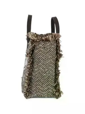 MC2 SAINT BARTH Vanity Mini Herringbone-knit Tote Bag