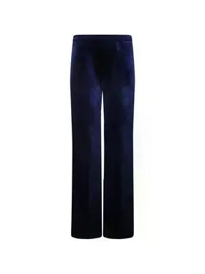 BLANCA VITA Velvet Palazzo Pants - Blue