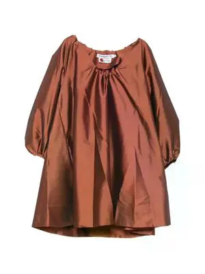 Bernadette George Puff-sleeve Mini Dress - Brown