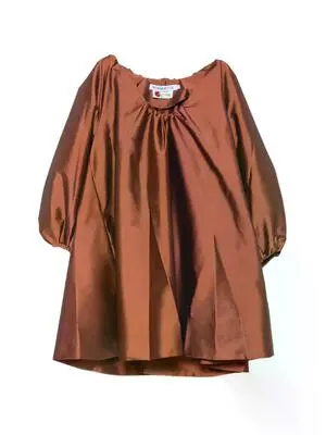Bernadette George Puff-sleeve Mini Dress - Brown