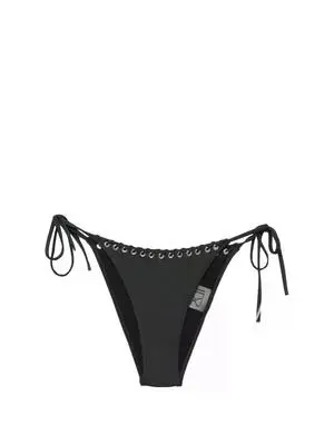LUDOVIC DE SAINT SERNIN Eyelet-embellished Side-tie Bikini Bottoms - Black