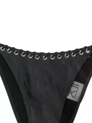 LUDOVIC DE SAINT SERNIN Eyelet-embellished Side-tie Bikini Bottoms
