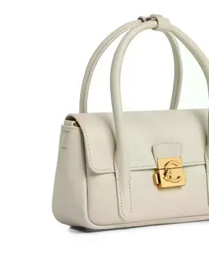 COCCINELLE Mini C-me Lock Logo-clasp Leather Shoulder Bag - White