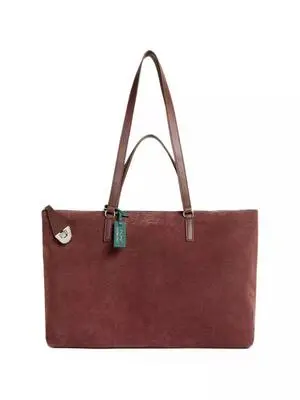 COCCINELLE Large Smart To Go Beat Suede Leather Tote Bag