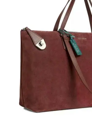 COCCINELLE Large Smart To Go Beat Suede Leather Tote Bag