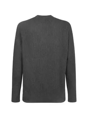 AMARANTO Ribbed-knit Raglan-sleeve Sweater - Grey