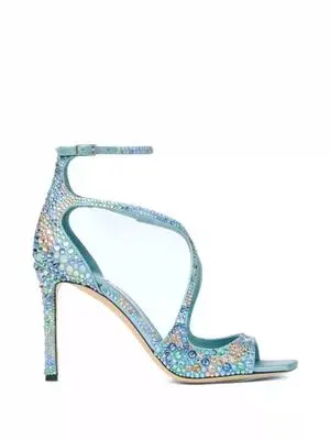 JIMMY CHOO Azia 95 Crystal-embellished Sandals - Blue