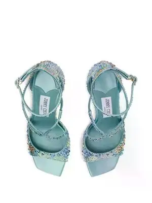 JIMMY CHOO Azia 95 Crystal-embellished Sandals - Blue
