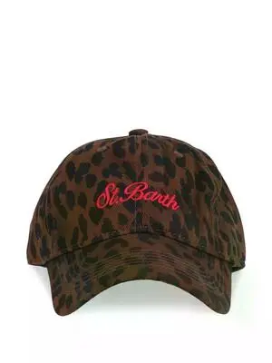 MC2 SAINT BARTH Leopard-print Embroidered Baseball Cap - Brown