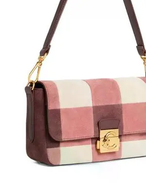 COCCINELLE Medium C-me Lock Check-pattern Shoulder Bag