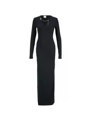 Casablanca Jewellery-embellished Ribbed Maxi Dress