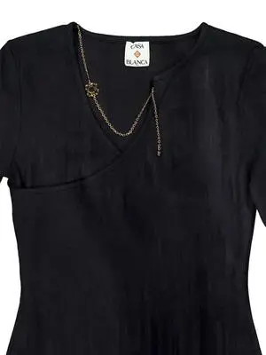 Casablanca Jewellery-embellished Ribbed Maxi Dress