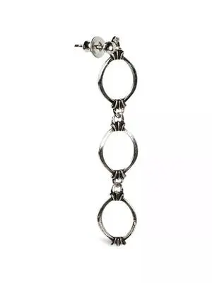 Chrome Hearts Linked Oval Chain Dangle Earrings - Silver