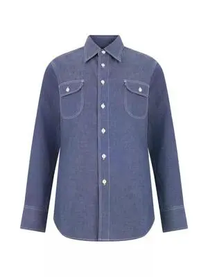 MOORER Contrast-stitch Chest-pocket Shirt