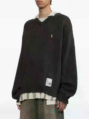 Mihara Yasuhiro Triple Layered Collared Knit Sweater