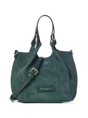 GIANNI CHIARINI Small Dua Suede Logo-patch Tote Bag