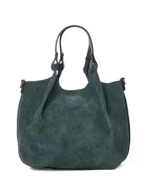 GIANNI CHIARINI Small Dua Suede Logo-patch Tote Bag