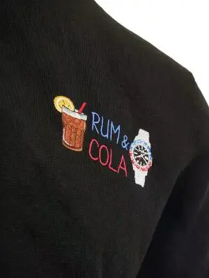 MC2 SAINT BARTH Heron Light Wool And Cashmere Blend Crewneck With Rum & Cola Embroidery