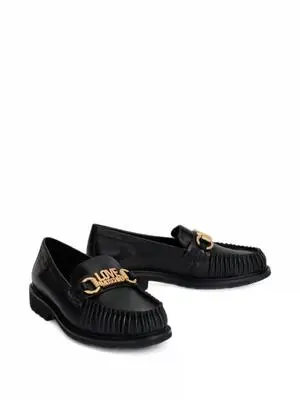 Moschino Logo-plaque Leather Loafers