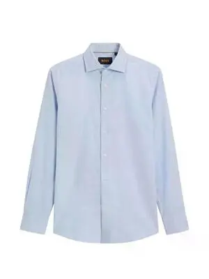 BOSS Regular-fit Shirt In Micro-structured Italian Cotton - Blue