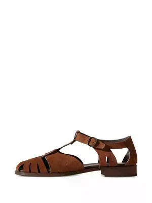 Hereu Pesca Suede Fisherman Sandals - Brown