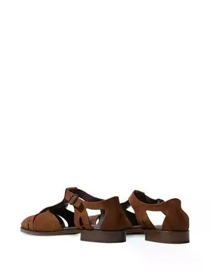 Hereu Pesca Suede Fisherman Sandals - Brown