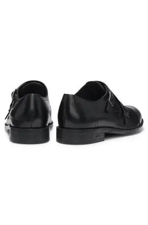 Hugo Boss Double-strap Leather Monk Shoes
