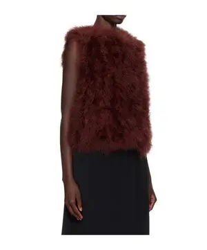 YVES SALOMON Cropped Feather Vest
