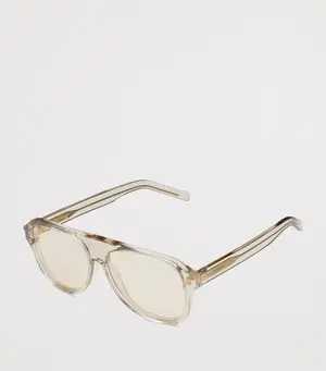 Saint Laurent Aviator Sunglasses - Nude