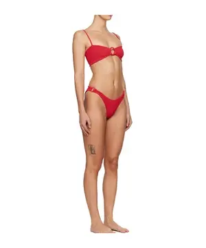 Hunza G Misty Tonal Hoop Bikini Set - Red