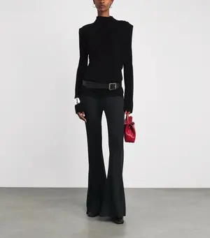 L'Agence Rib-knit Conan Flared Trousers
