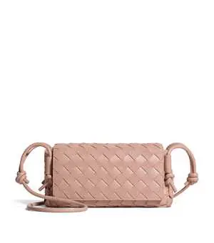 Bottega Veneta Leather-suede Notturno Cross-body Bag - Purple