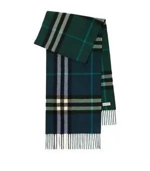 Burberry Cashmere Gradient Check Scarf - Blue