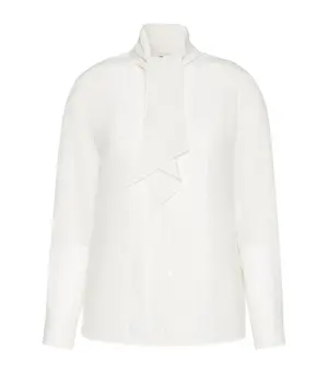 Max Mara Silk Pussybow Shirt