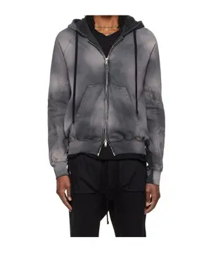 THOM KROM Washed Gradient Zip-up Hoodie