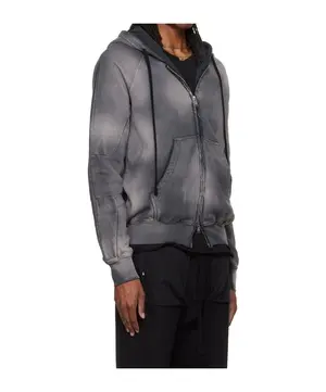 THOM KROM Washed Gradient Zip-up Hoodie
