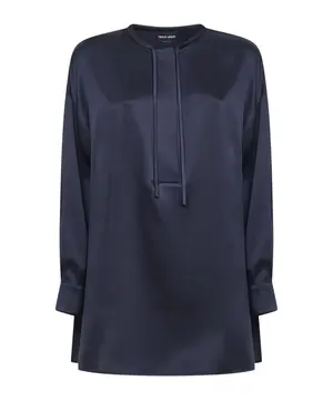 Giorgio Armani Long-sleeved Satin Blouse - Blue
