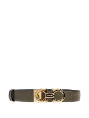 FERRAGAMO Gancini Reversible And Adjustable Belt - Green