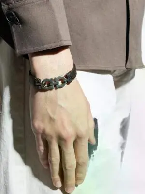 FERRAGAMO Double-gancini Leather Bracelet