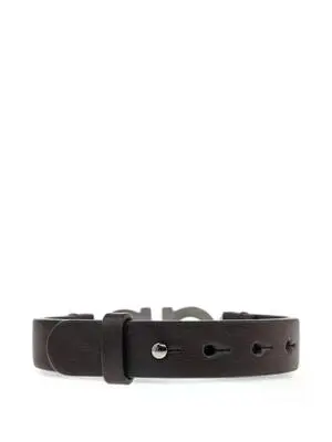 FERRAGAMO Double-gancini Leather Bracelet