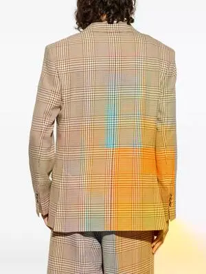 AMI Paris Checked Single-breasted Wool Blazer